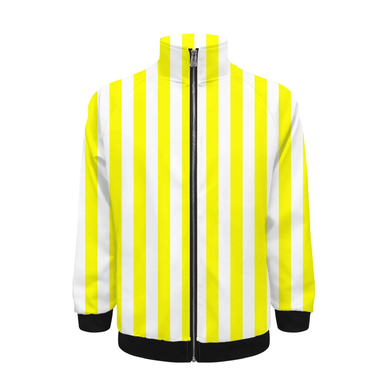Aesthetic Yellow And White Vertical Jacket Men's Street Cool Long ...