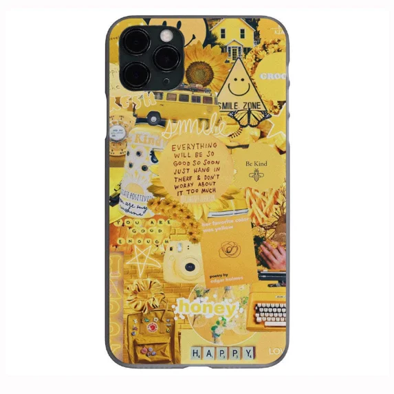 Aesthetic Yellow Themed Collage Vsco Style Phone Case with iPhone 17 to ...