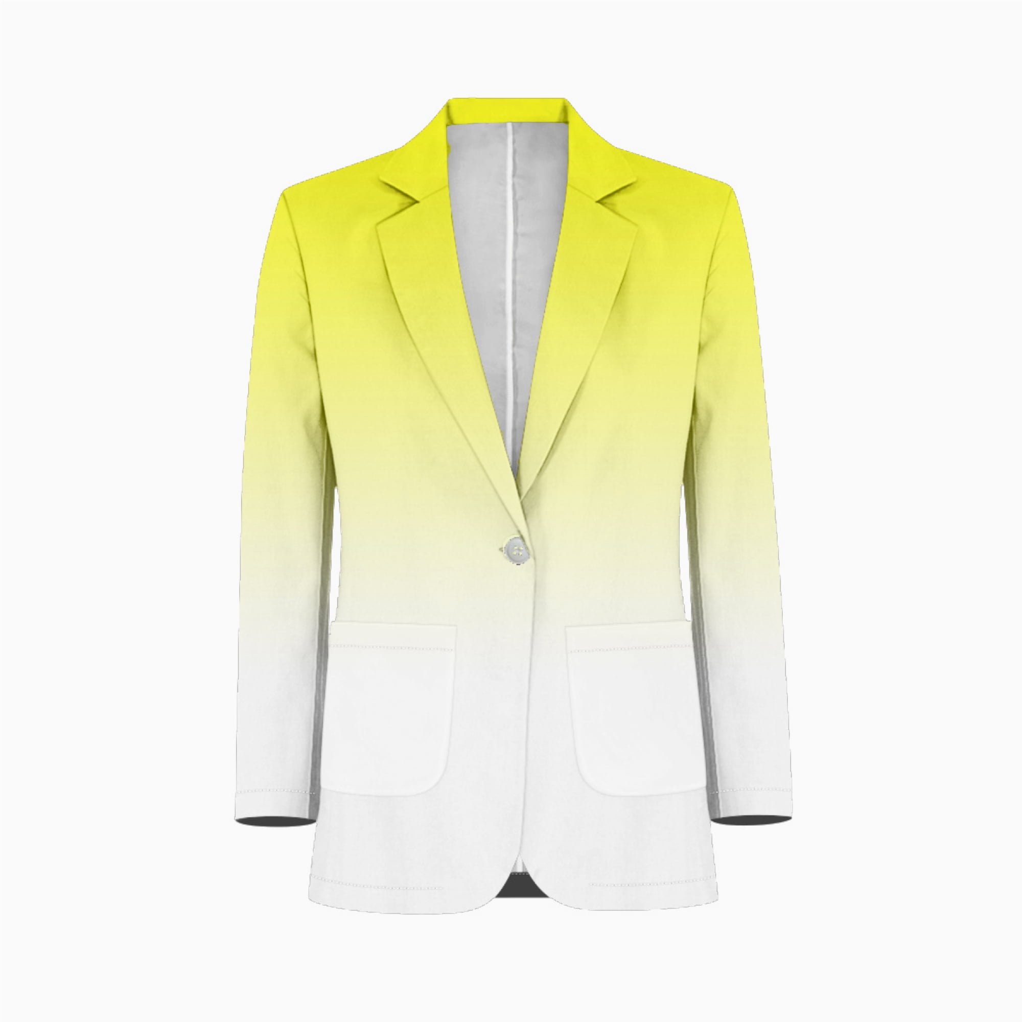 Aesthetic Yellow and White Gradient Mens Suits Shawl Collar Slim Fit ...