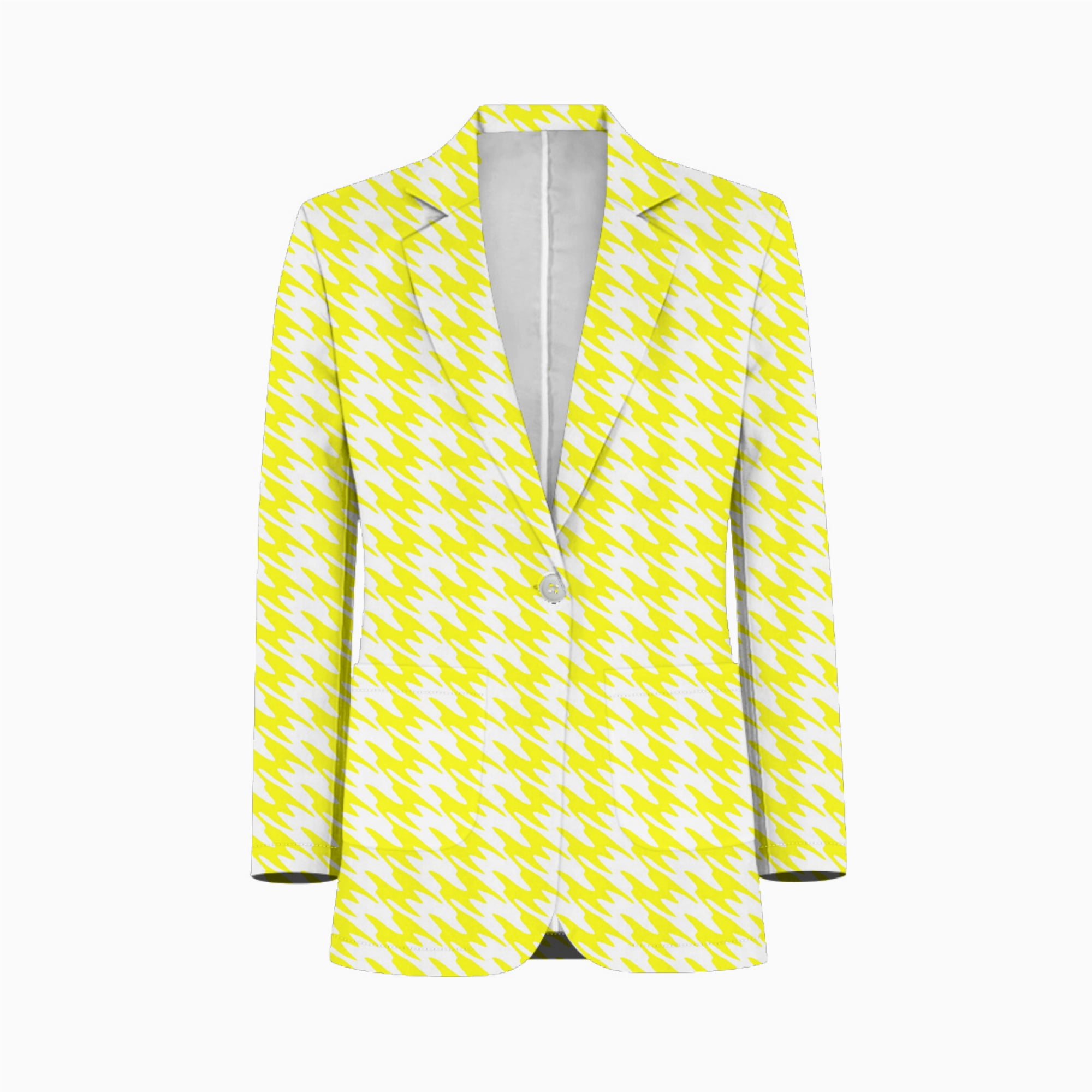 Aesthetic Yellow and White Ripple Mens Suits Shawl Collar Slim Fit Suit ...