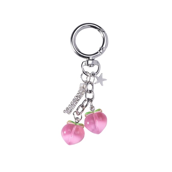 Aesthetic keychains Bag Pendant Charm Grape/Peach/Slipper Keychain ...