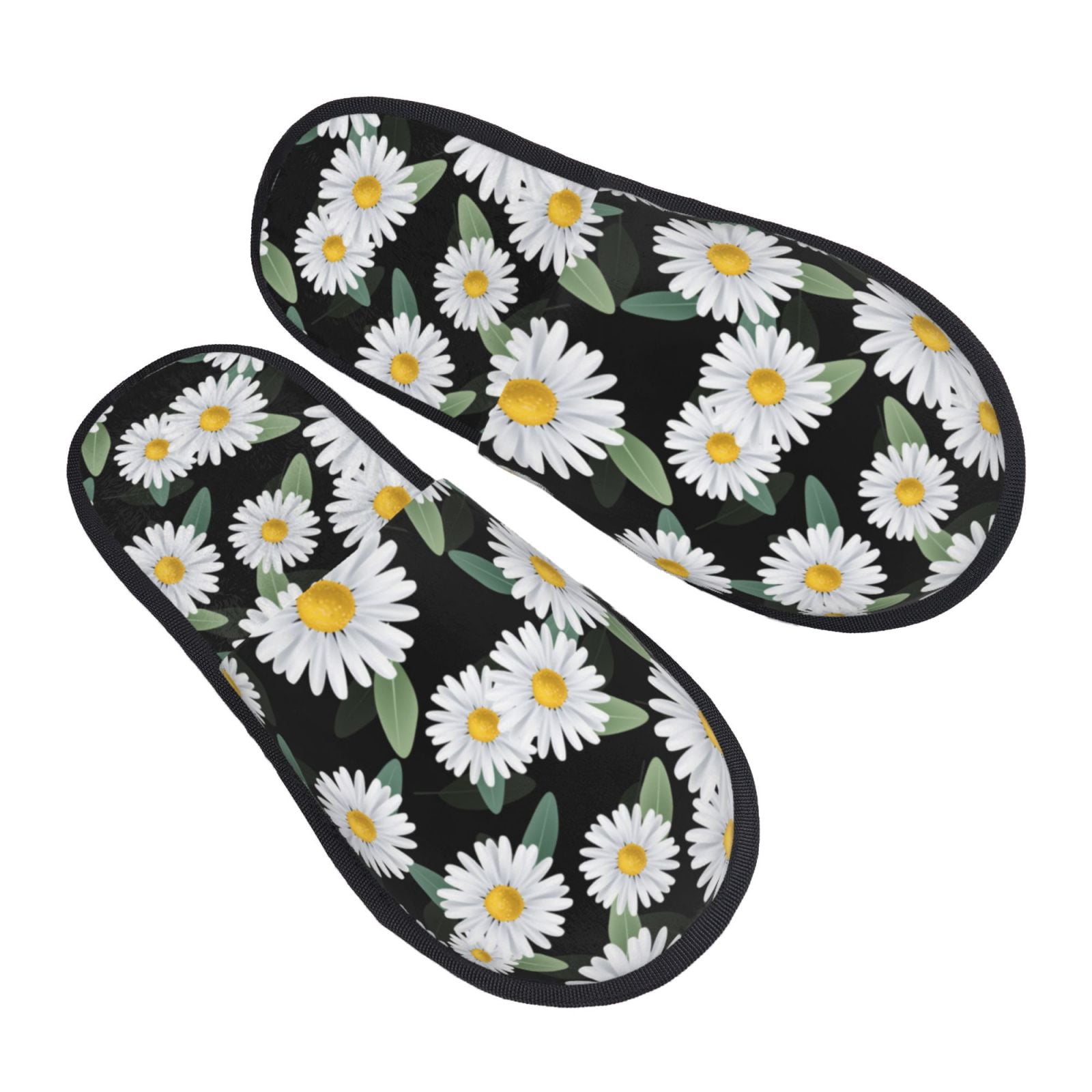Aesthetic white Vintage sun flower House Slippers for Women Indoor ...