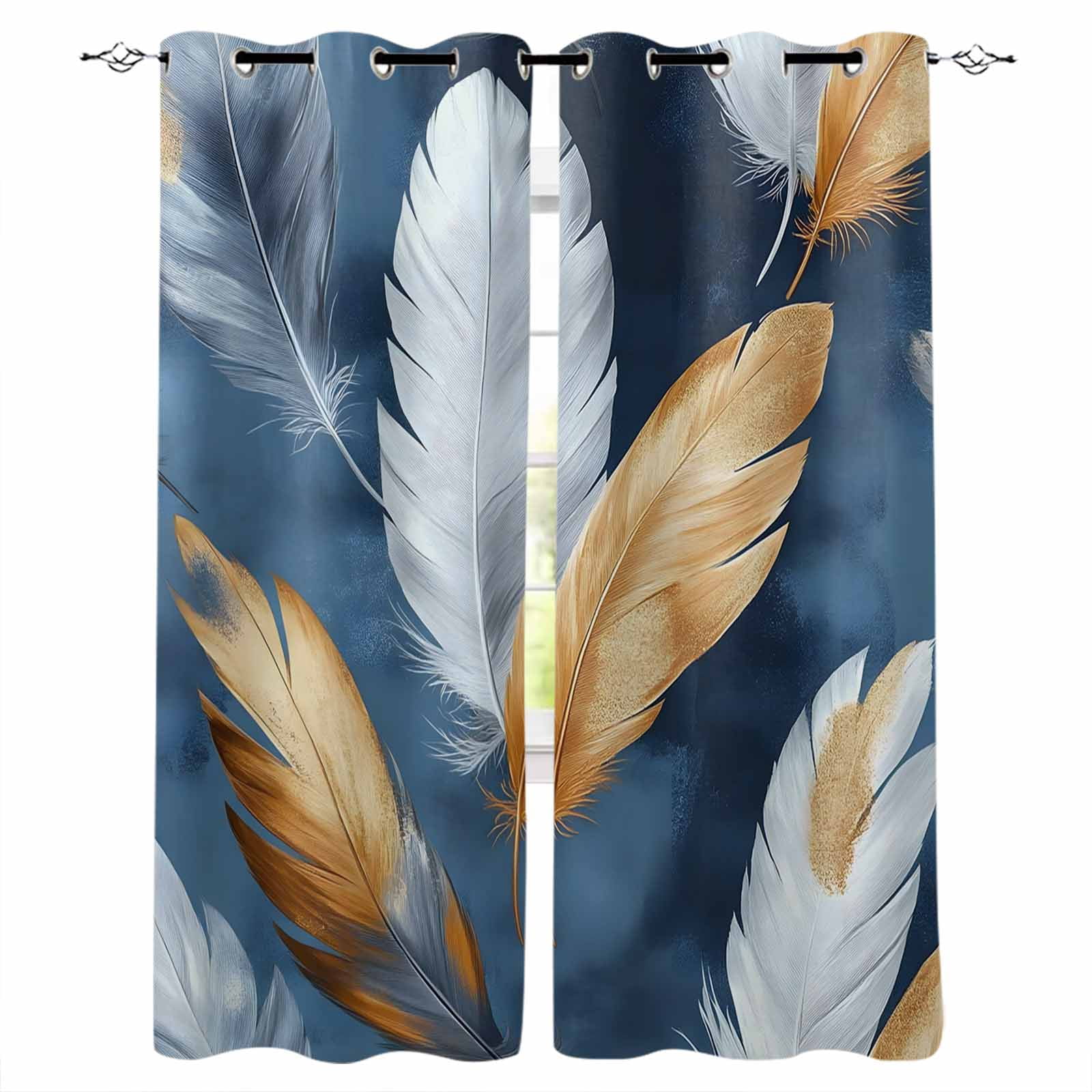 Aesthetics Feather Blackout Curtains for Bedroom/Living Room, Thermal ...