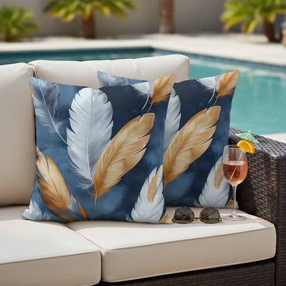Aesthetics Feather Outdoor Pillow Covers 24x24 Inch Throw Pillow Covers ...