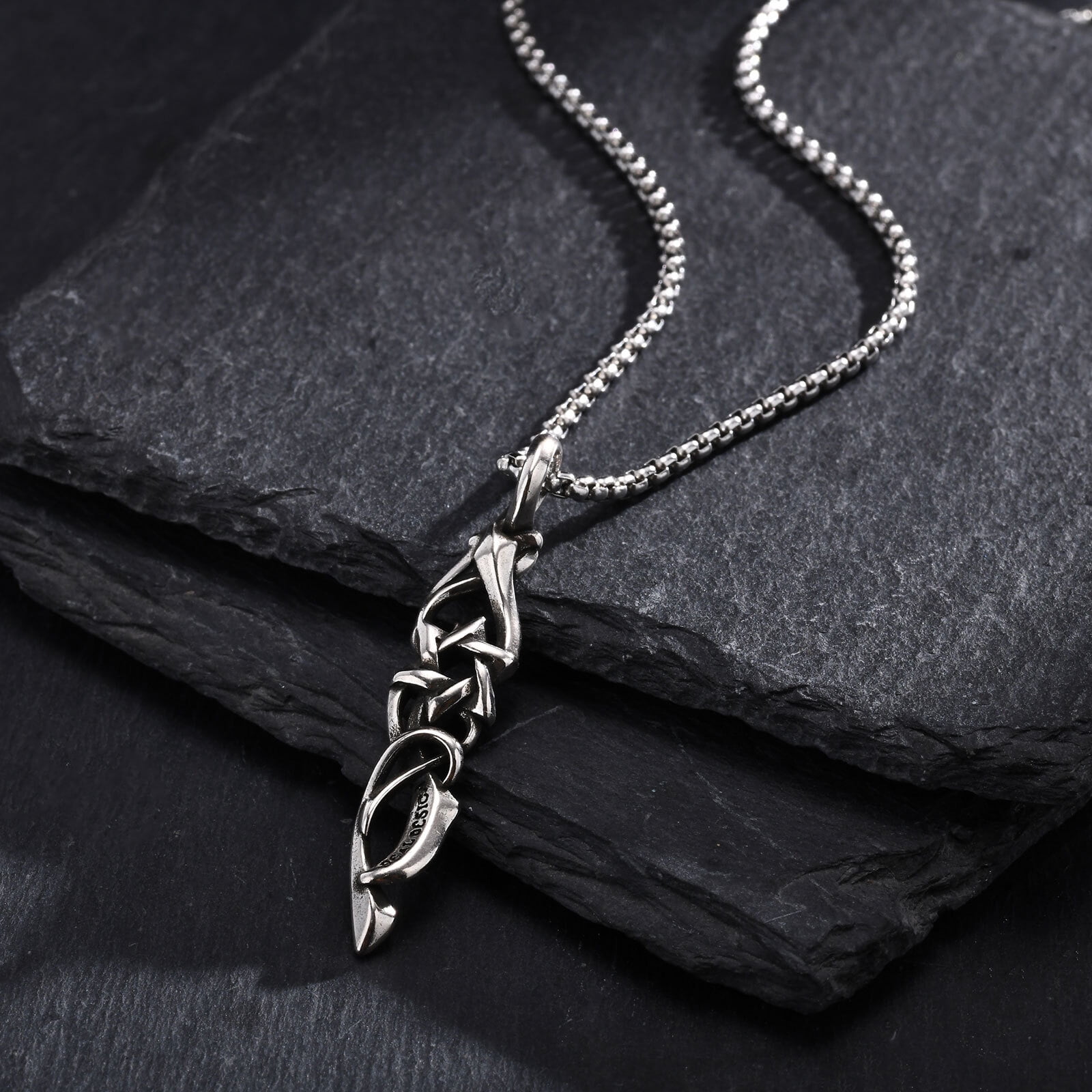 Aesthetics Hexagram Thorns Pendant Necklaces for Men, 14K White Gold ...