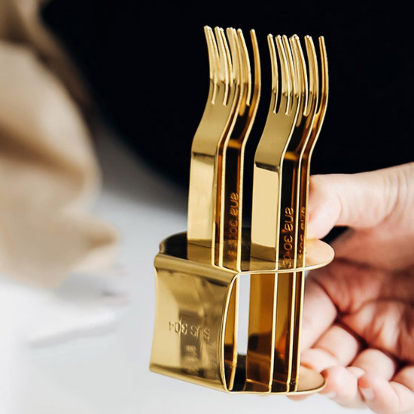 Aestivo 304 Stainless Steel Fruit Fork Set, 4-Piece Set, Durable Design ...