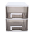 Aestri 2-Drawer Desktop Organizer, Stackable Clear Plastic Storage Box ...