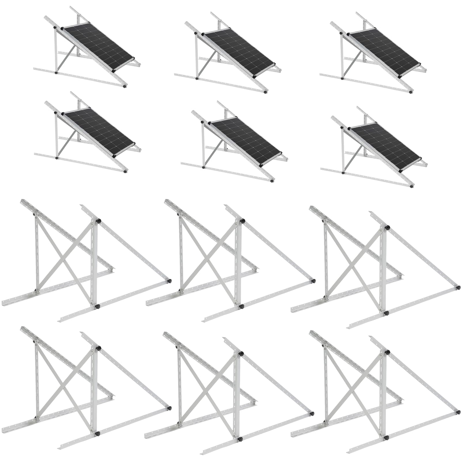 AeternaSol 6-Pack 45 Solar Panel Mount Brackets Adjustable Tilt for 100 ...