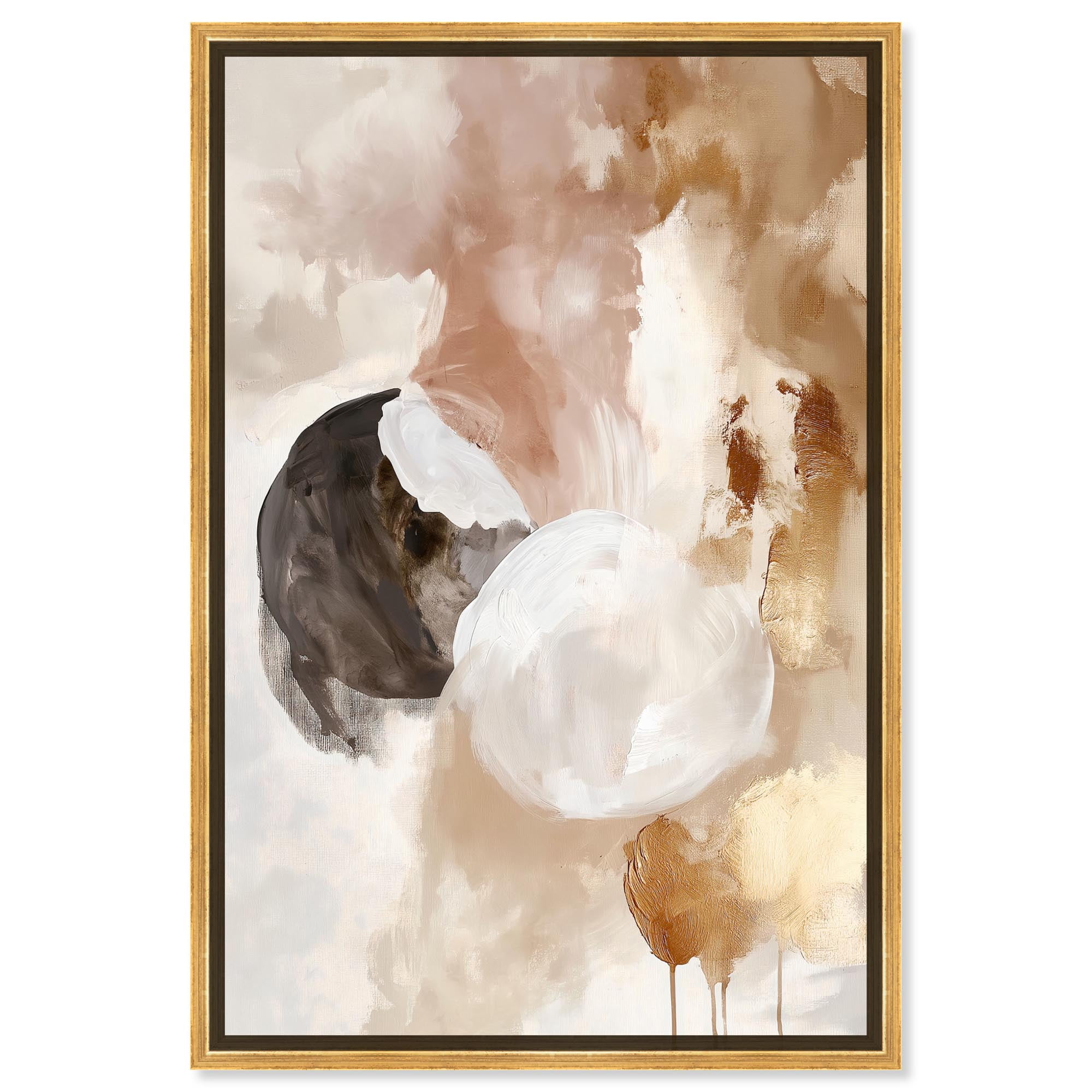 Aether Circle Streams Canvas Gemstone Abstract Art by Art Remedy, Gold ...