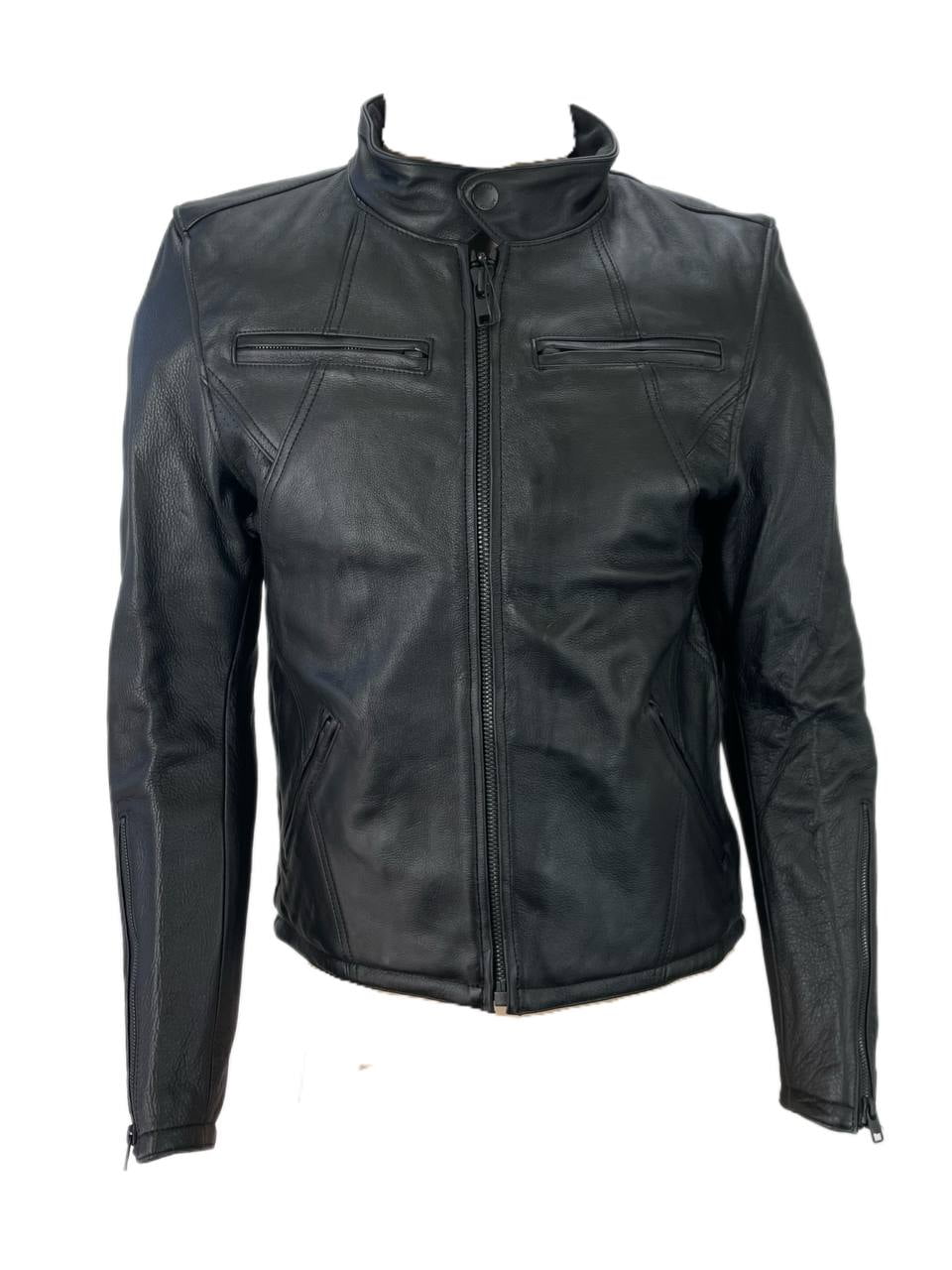 Aether Men's Badlands Motorcycle Leather Jacket, Jet Black, S - Walmart.com