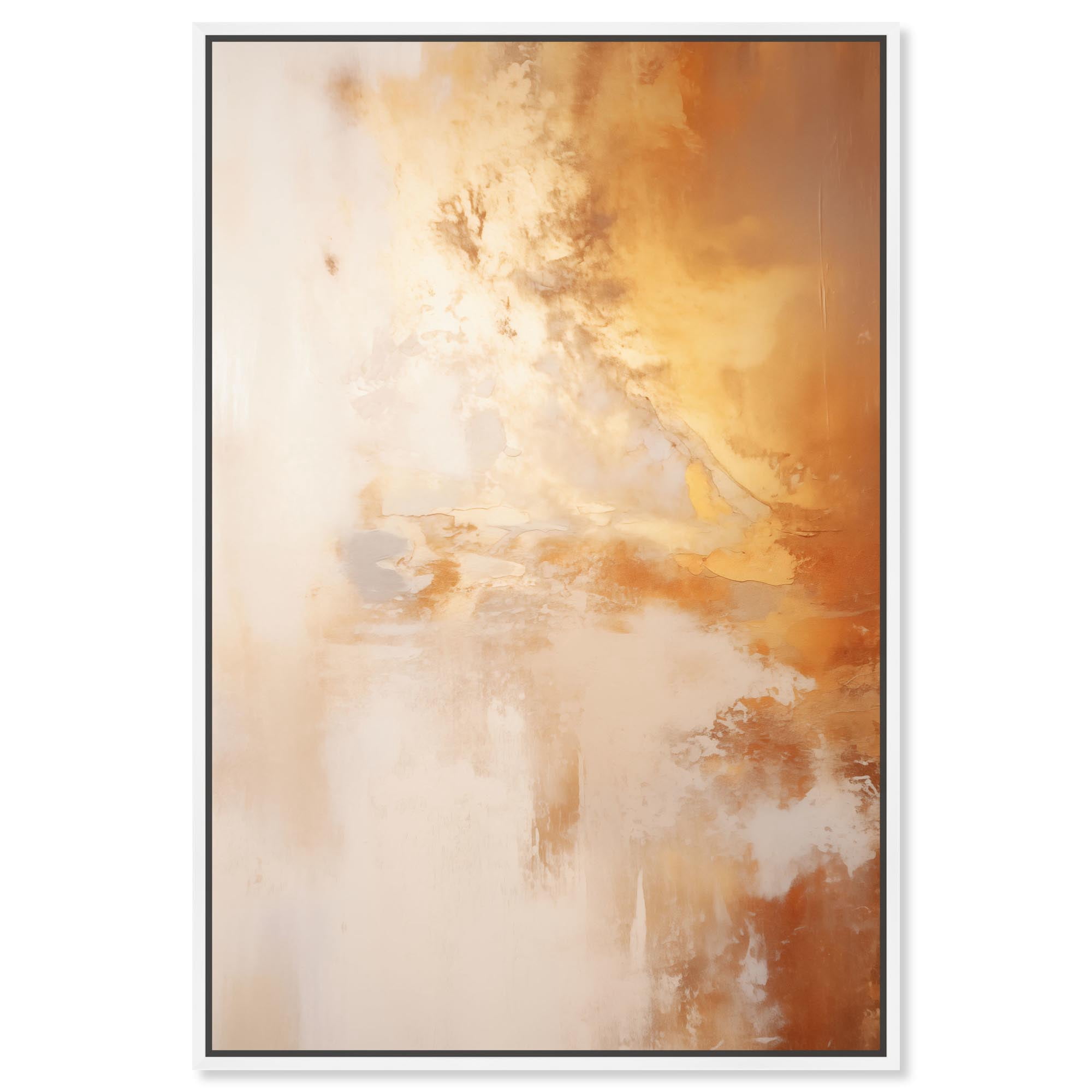 Aether's Touch Canvas Earth Tone Abstracts by Art Remedy, White Frame ...