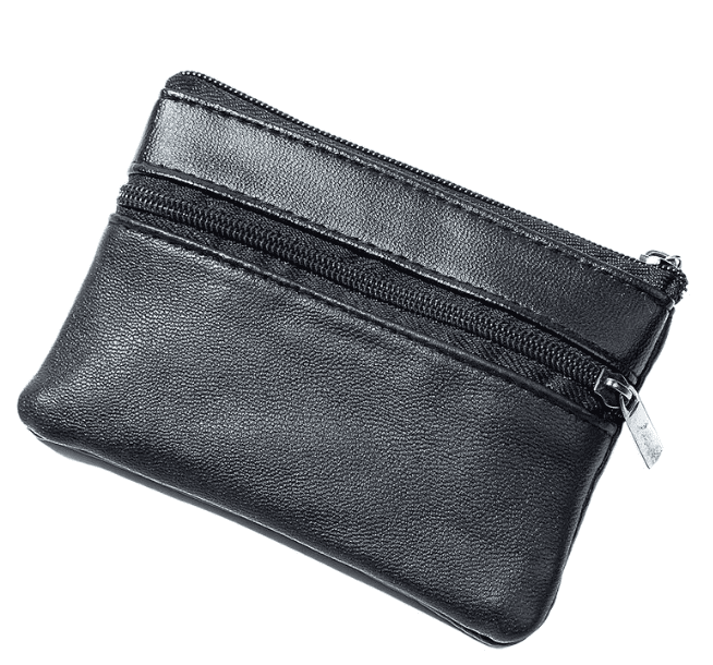 AetherGlow Key Bags - Classic Black Leather Key Case with Double ...