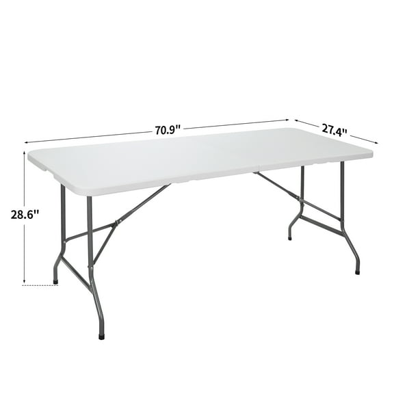 VECELO 6ft Folding Camping Table with Hanging Bag, Heavy Duty Plastic ...