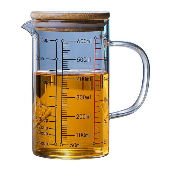 Aetherchef 4-Cup Borosilicate Glass Measuring Cup with Measurement Scale - Heat Resistant V ...