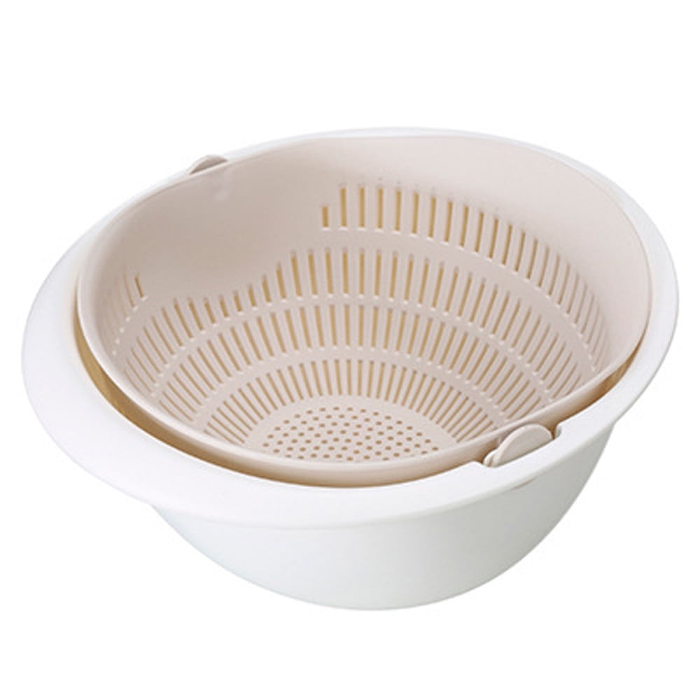 Aetherchef Stackable Dual Drain Basket - Heavy-Duty PP Kitchen Strainer ...