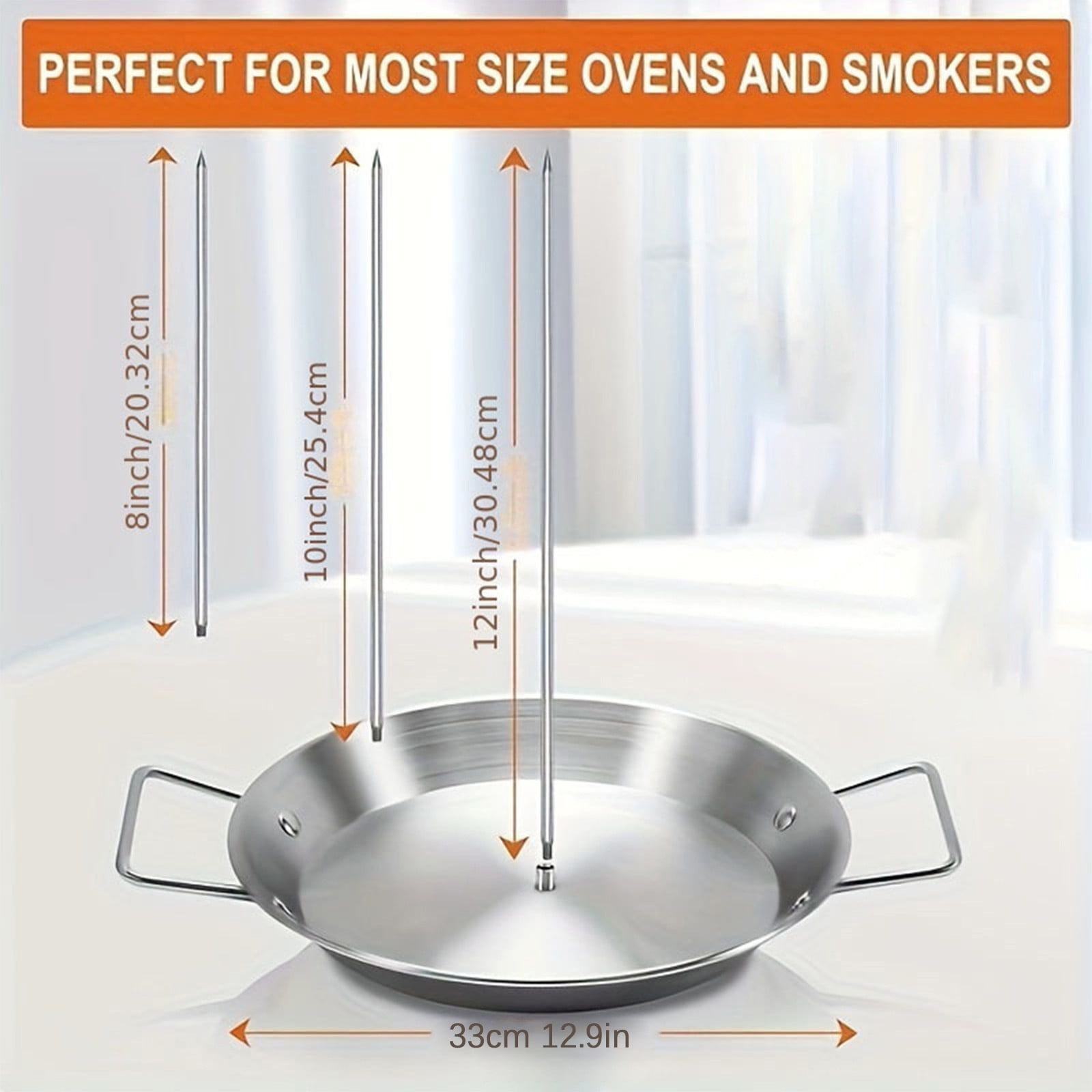 Aetherchef Stainless Steel Rotating Skewer Pan - Multi-Purpose Grill ...