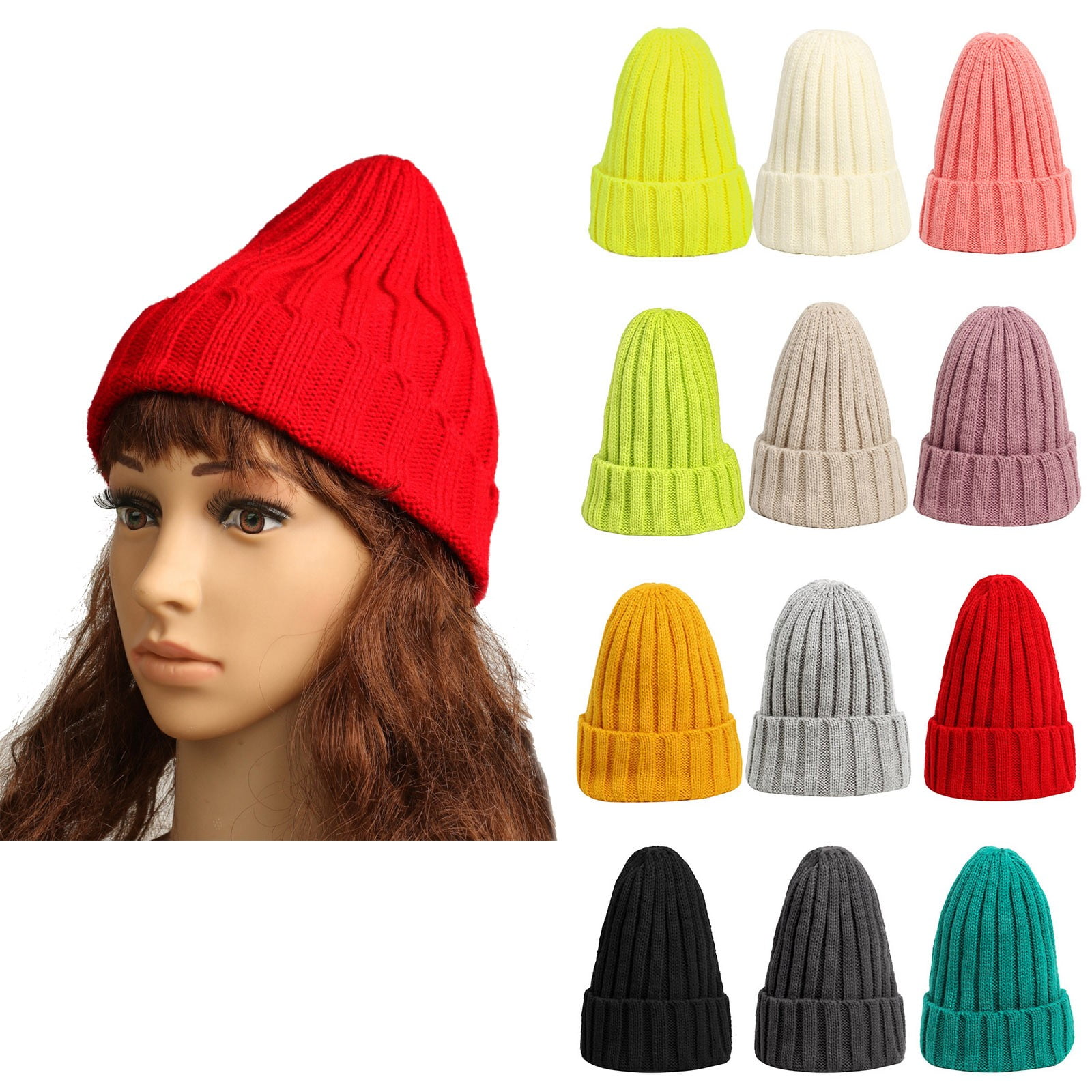 Aetherz Unisex Cuffed Knit Stocking Cap, Soft Warm Beanie with Pom Pom ...