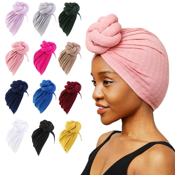 Aetherz Women's Braided Turban, Arab Head Scarf Cap,Purple Fits All ...