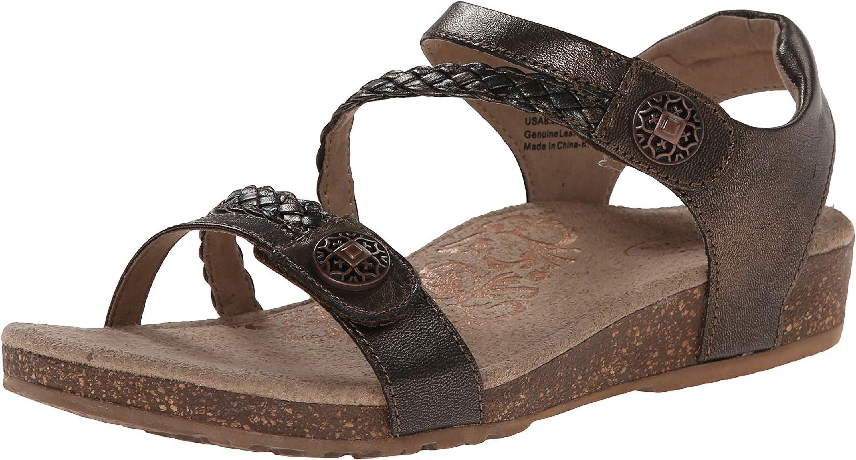 Aetrex Jillian Braided Quarter Strap Women's Sandals - Adjustable Arch ...