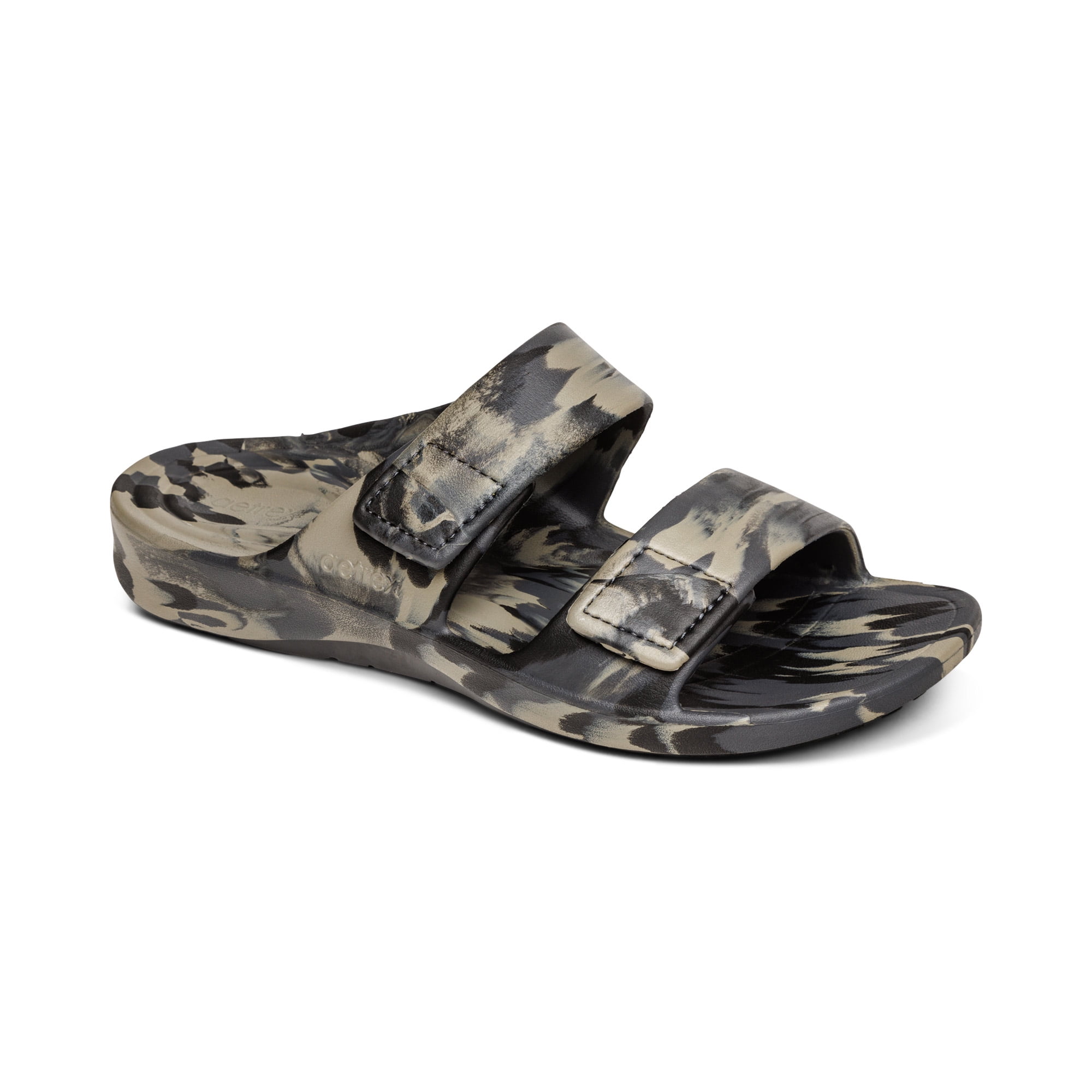 Aetrex Men's Milos Adjustable Orthotic Slides for Men Slip On Slide ...