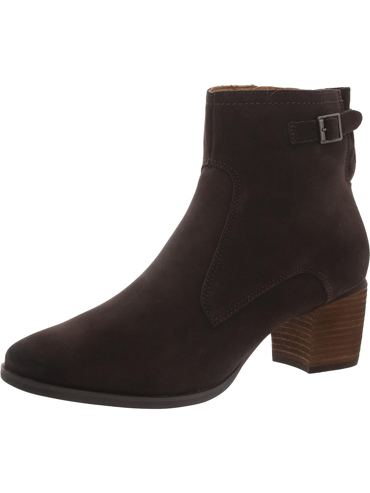 Aetrex Womens Rubi Suede Block Heel Ankle Boots - Walmart.com