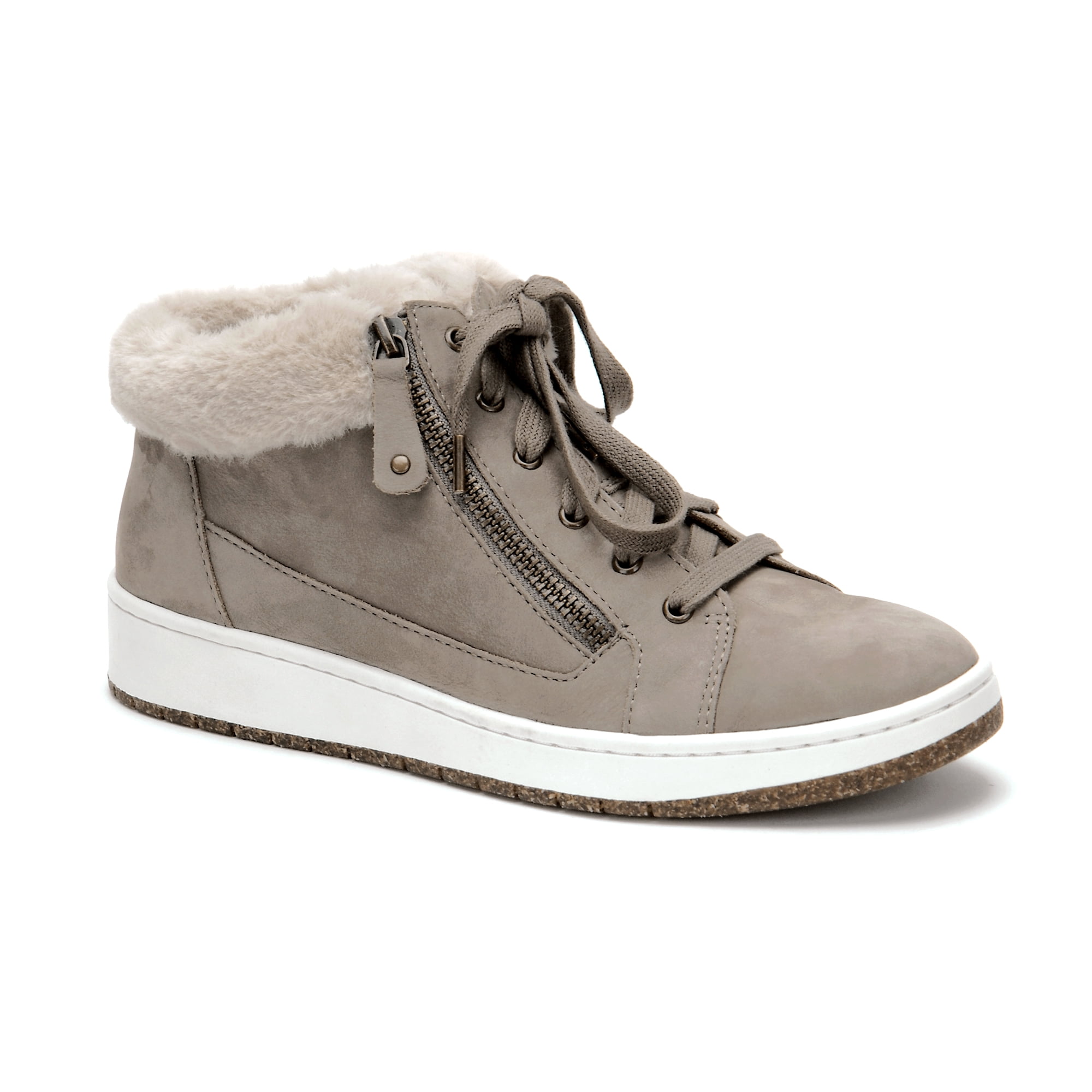 Aetrex Women's Dylan Orthopedic Faux Fur Sneakers for Women Fuzzy ...