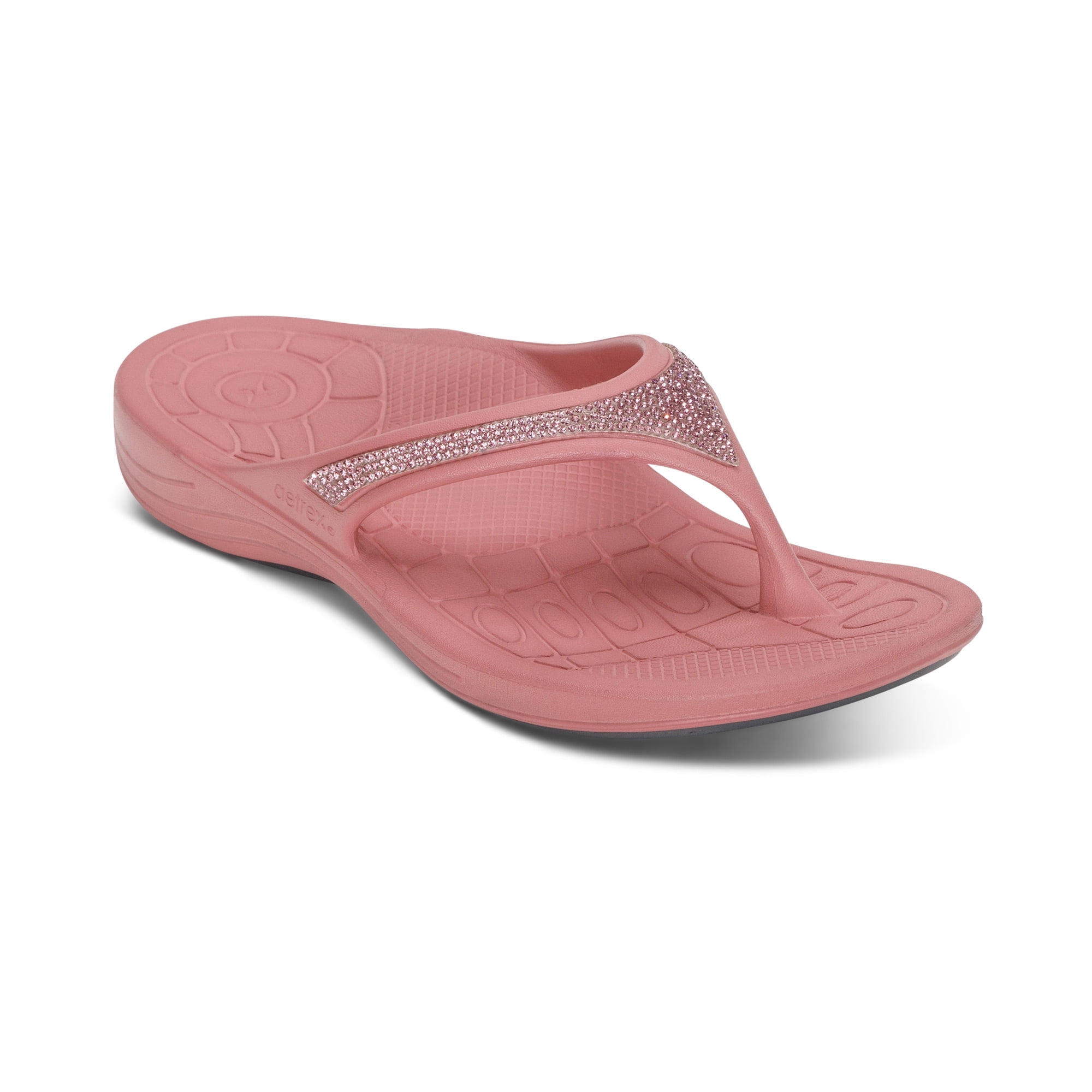 Aetrex Women's Fiji Soft Toe Orthotic Flip Flops for Women Summer Beach ...