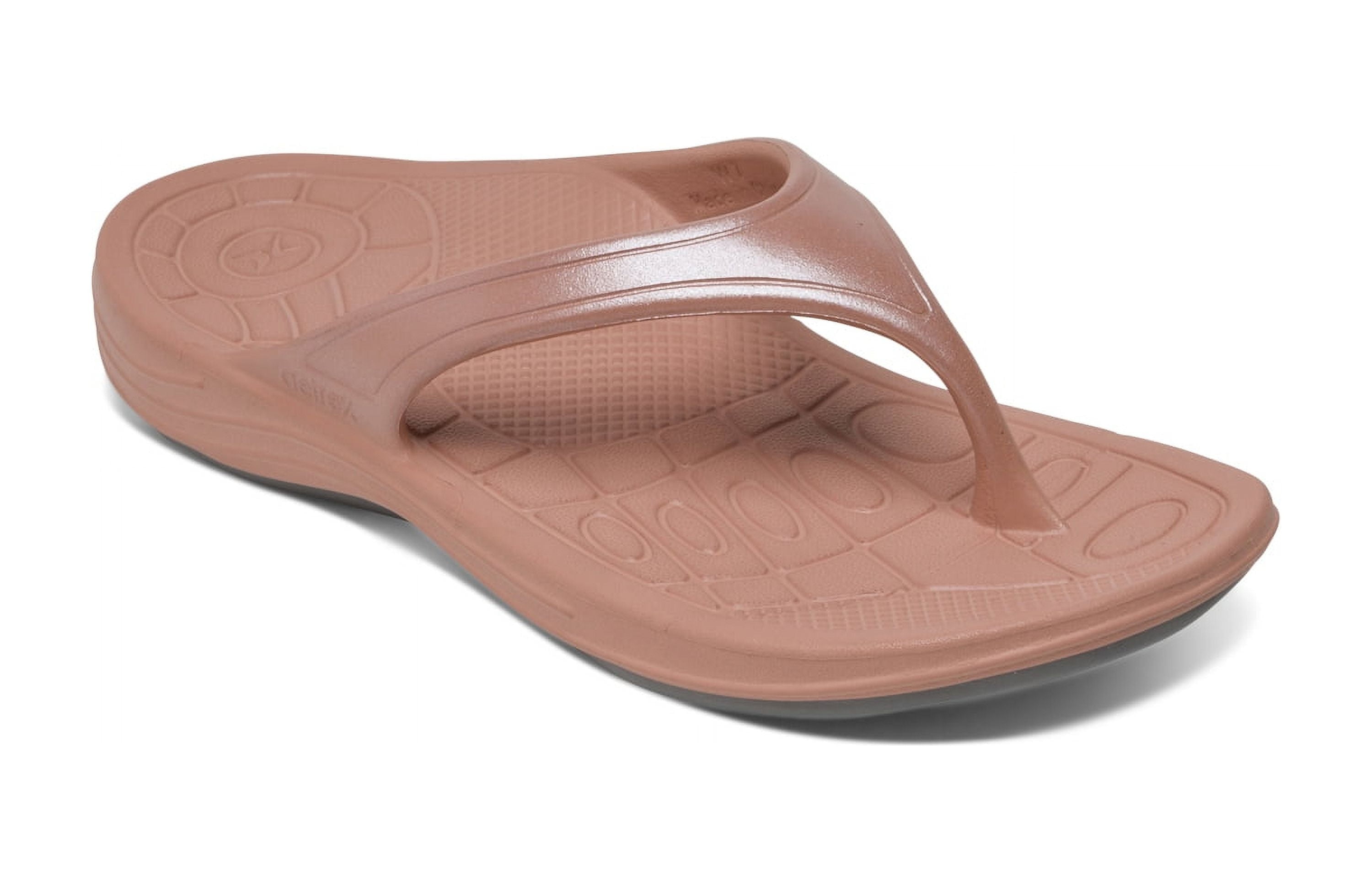 Aetrex Women's Fiji Soft Toe Orthotic Flip Flops for Women Summer Beach ...