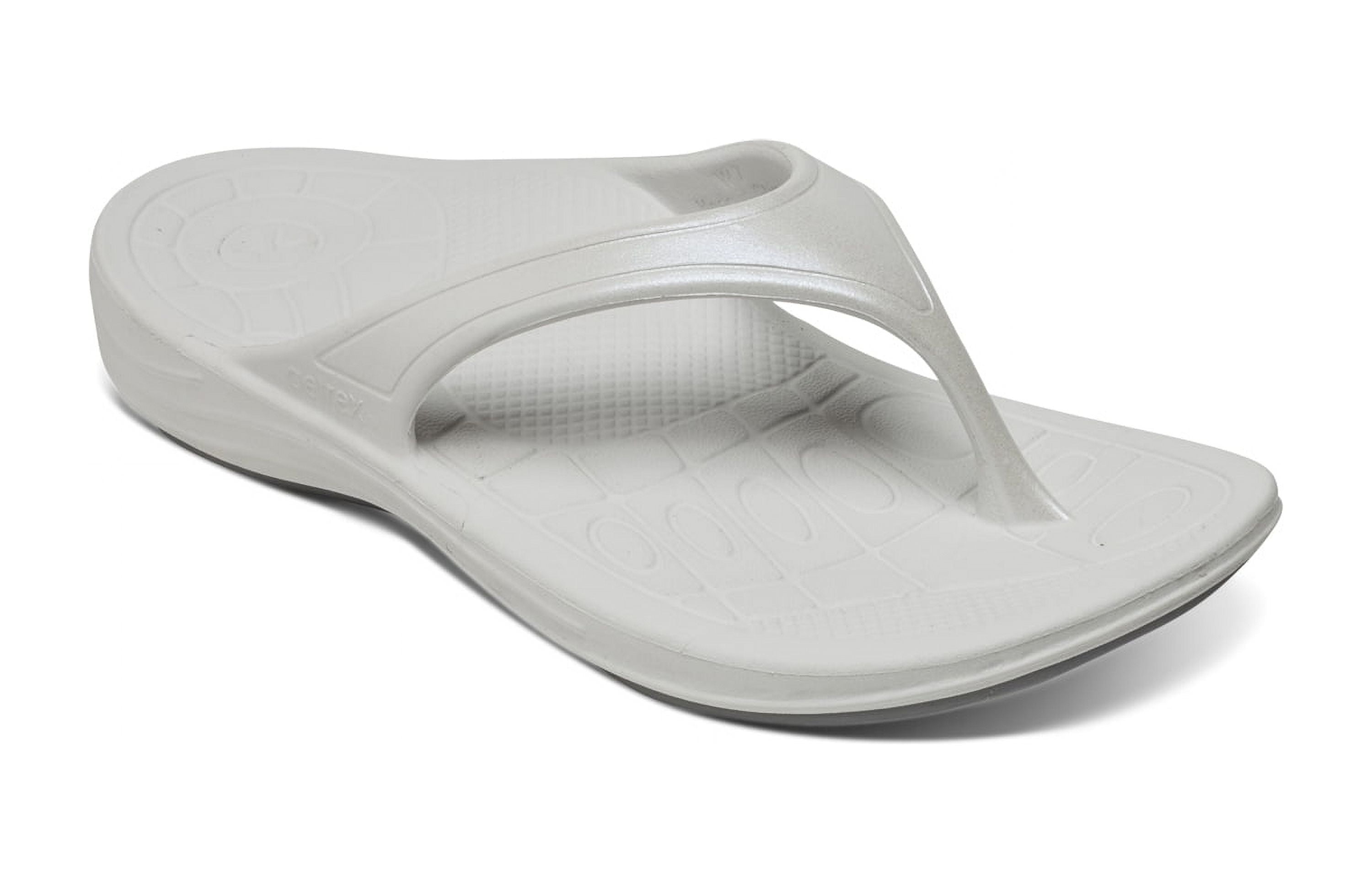 Aetrex Women's Fiji Soft Toe Orthotic Flip Flops for Women Summer Beach ...