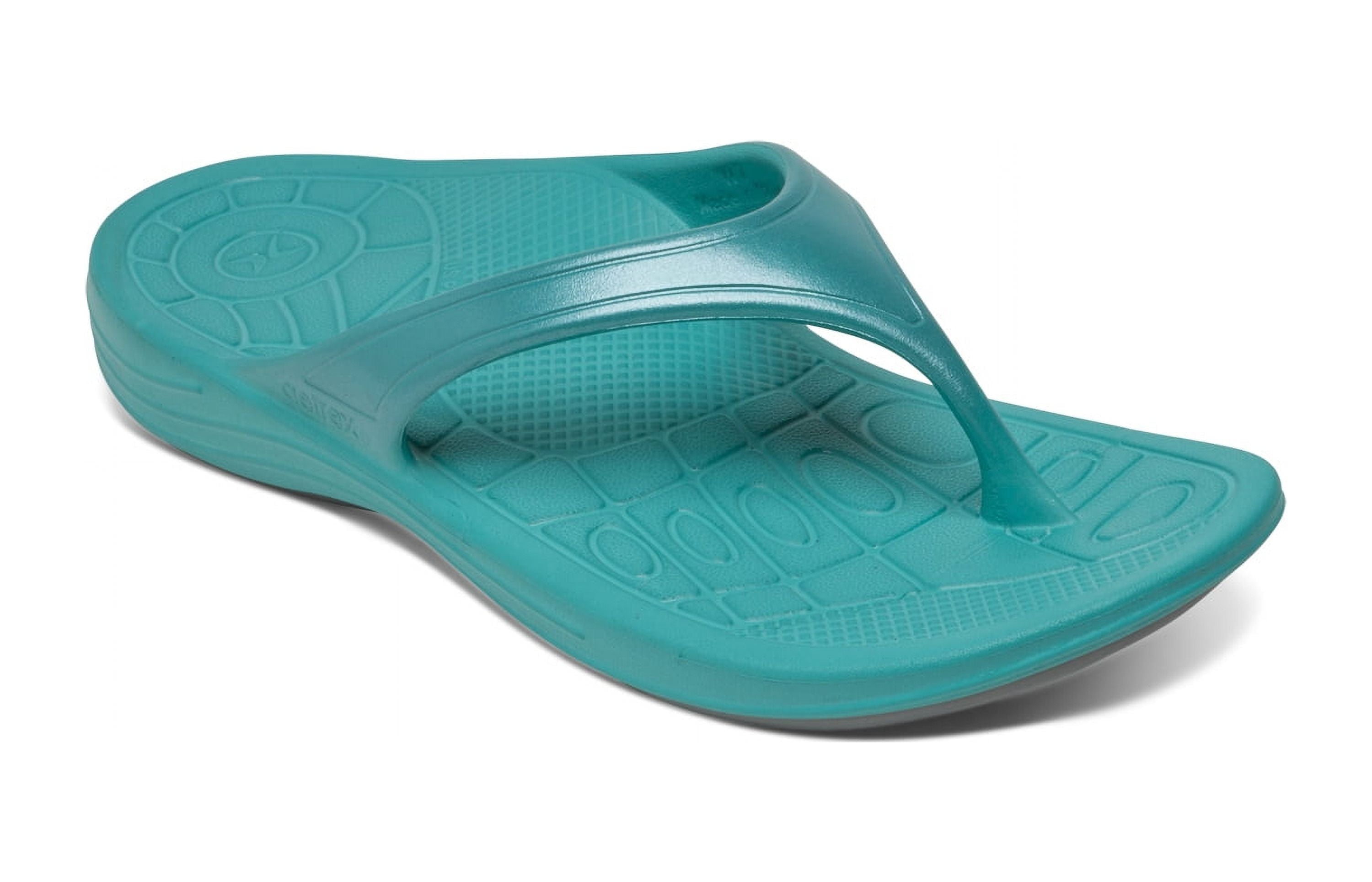 Aetrex Women's Fiji Soft Toe Orthotic Flip Flops for Women Summer Beach ...