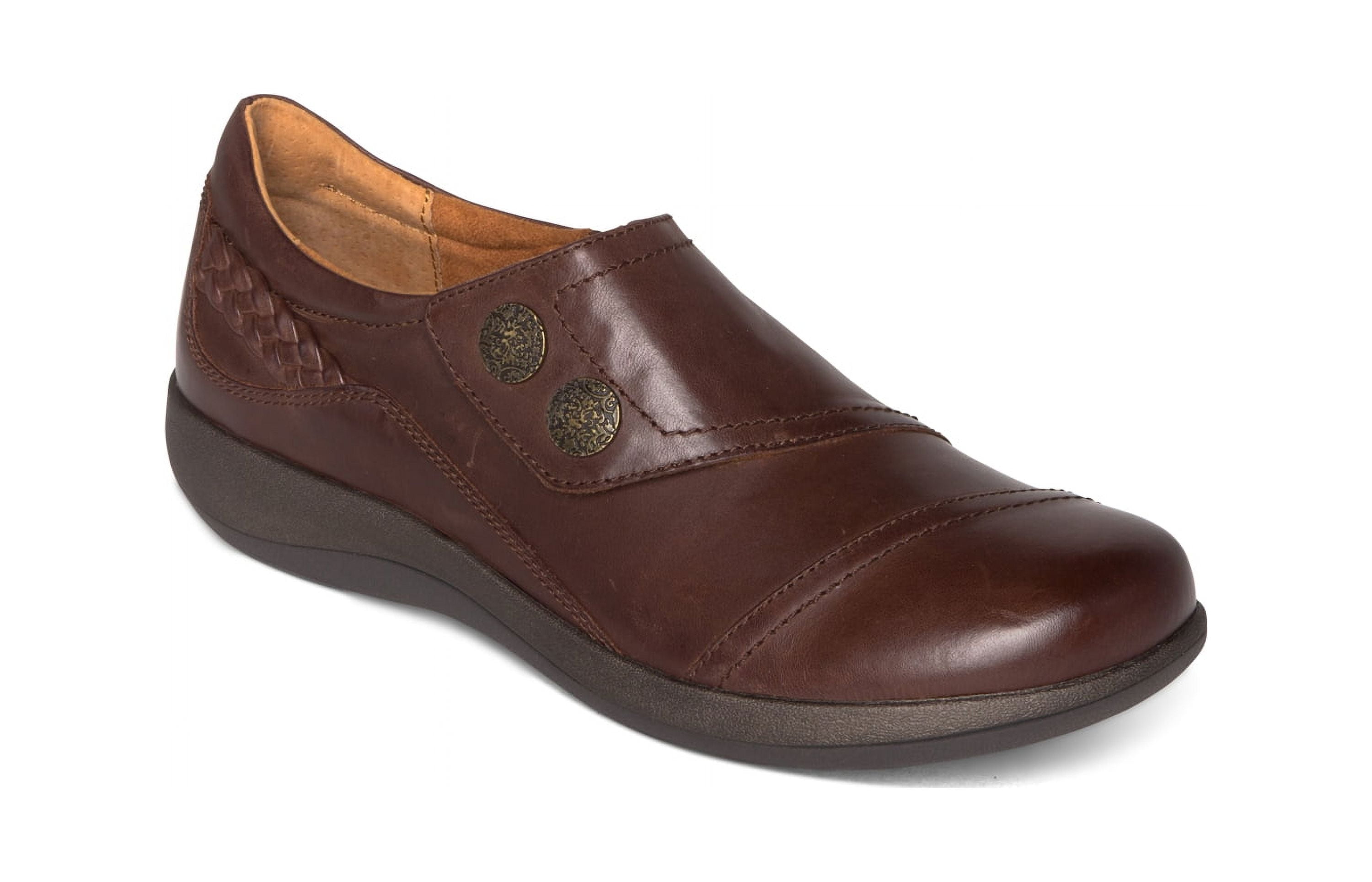 Aetrex Women's Karina Orthopedic Monk Strap Leather Womens Shoes Wide ...