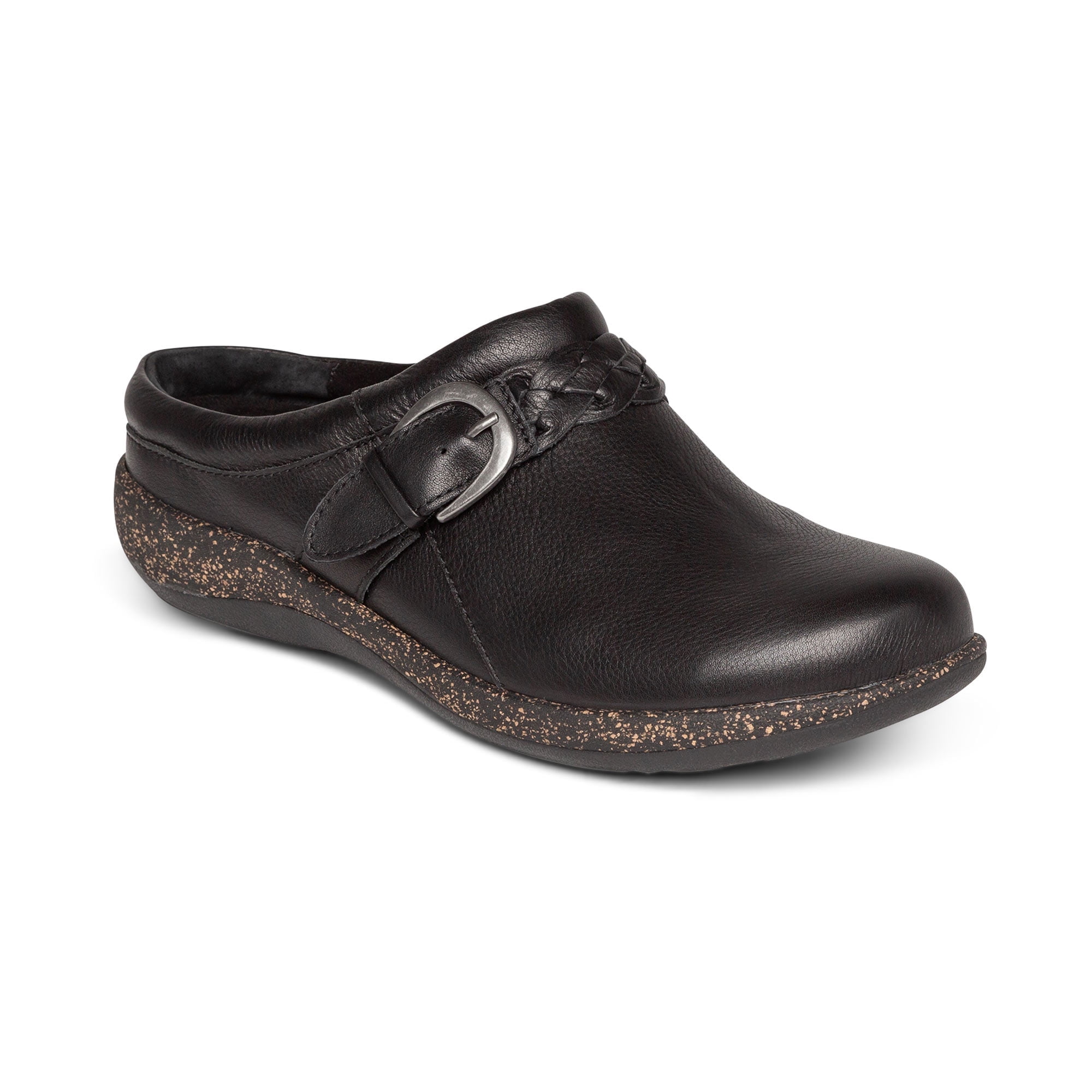 Aetrex Women's Libby Slip On Comfort Leather Orthopedic Clog Slippers ...