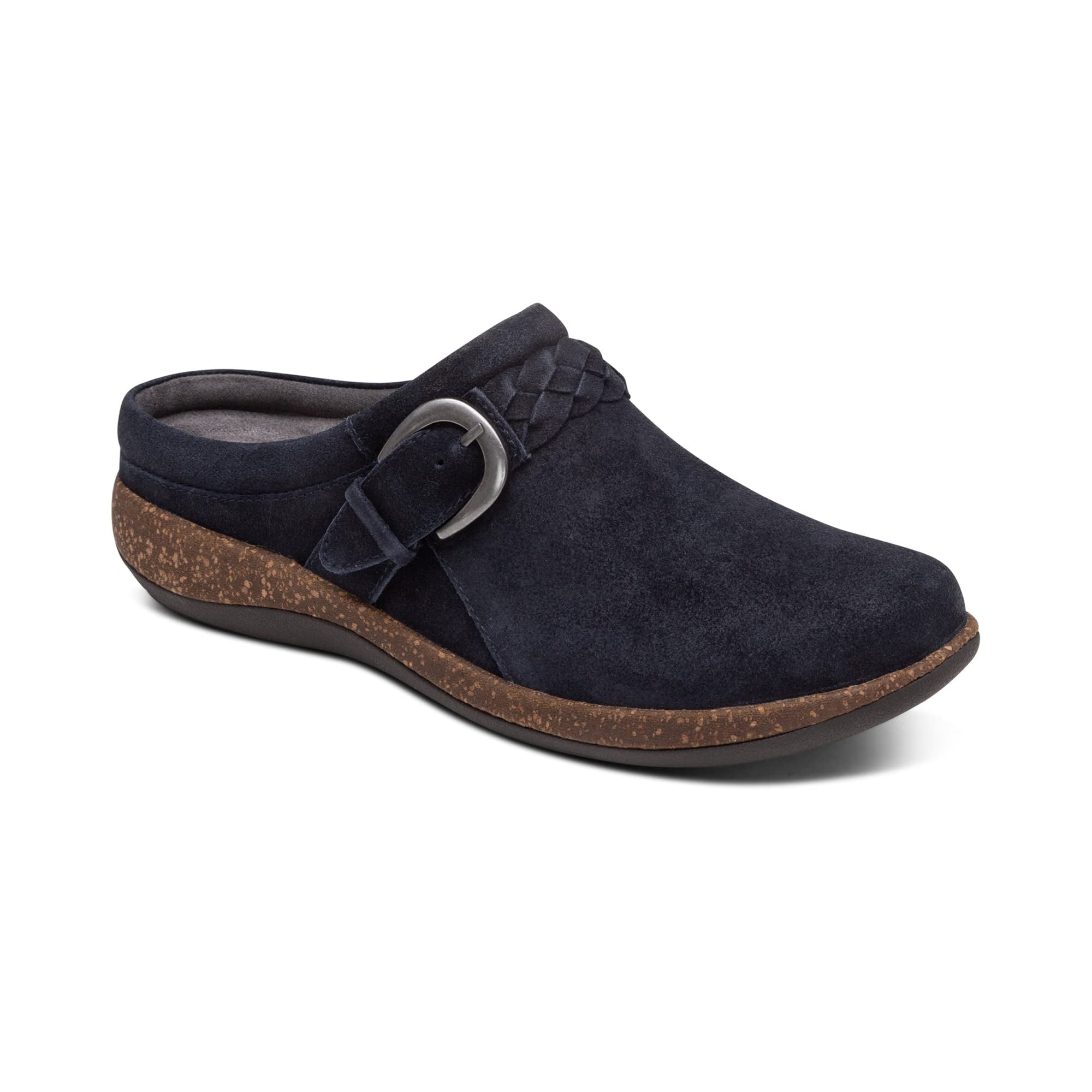 Aetrex Women's Libby Slip On Comfort Leather Orthopedic Clog Slippers ...