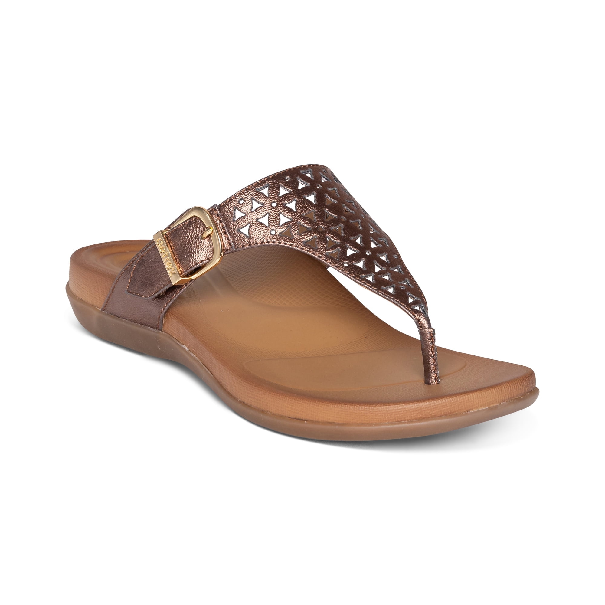 Aetrex Women's Rita Orthopedic Water-Friendly Thong Sandals for Women ...