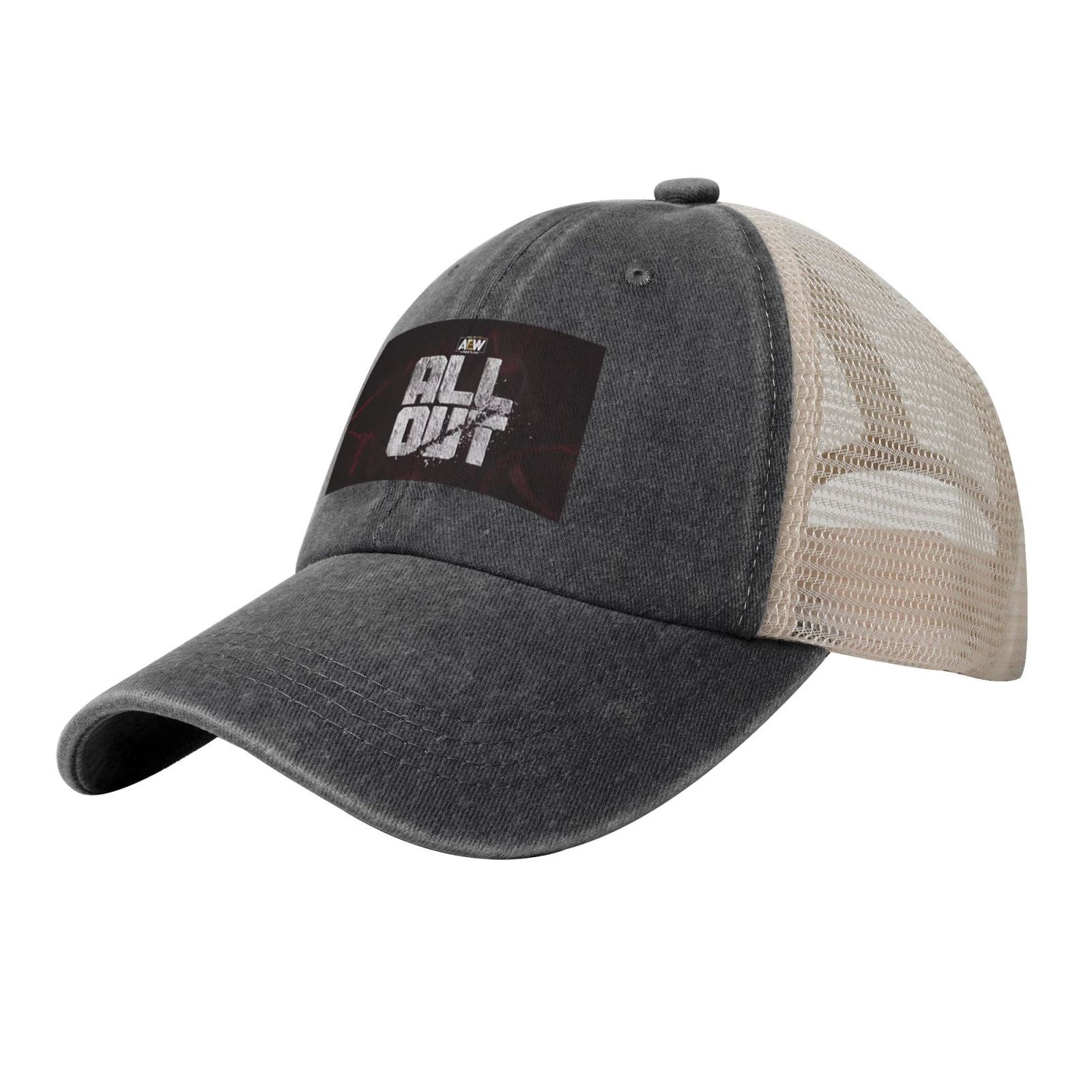 Aew All Out Cowboy Mesh Baseball Cap Vintage Classic Trucker Hat For ...