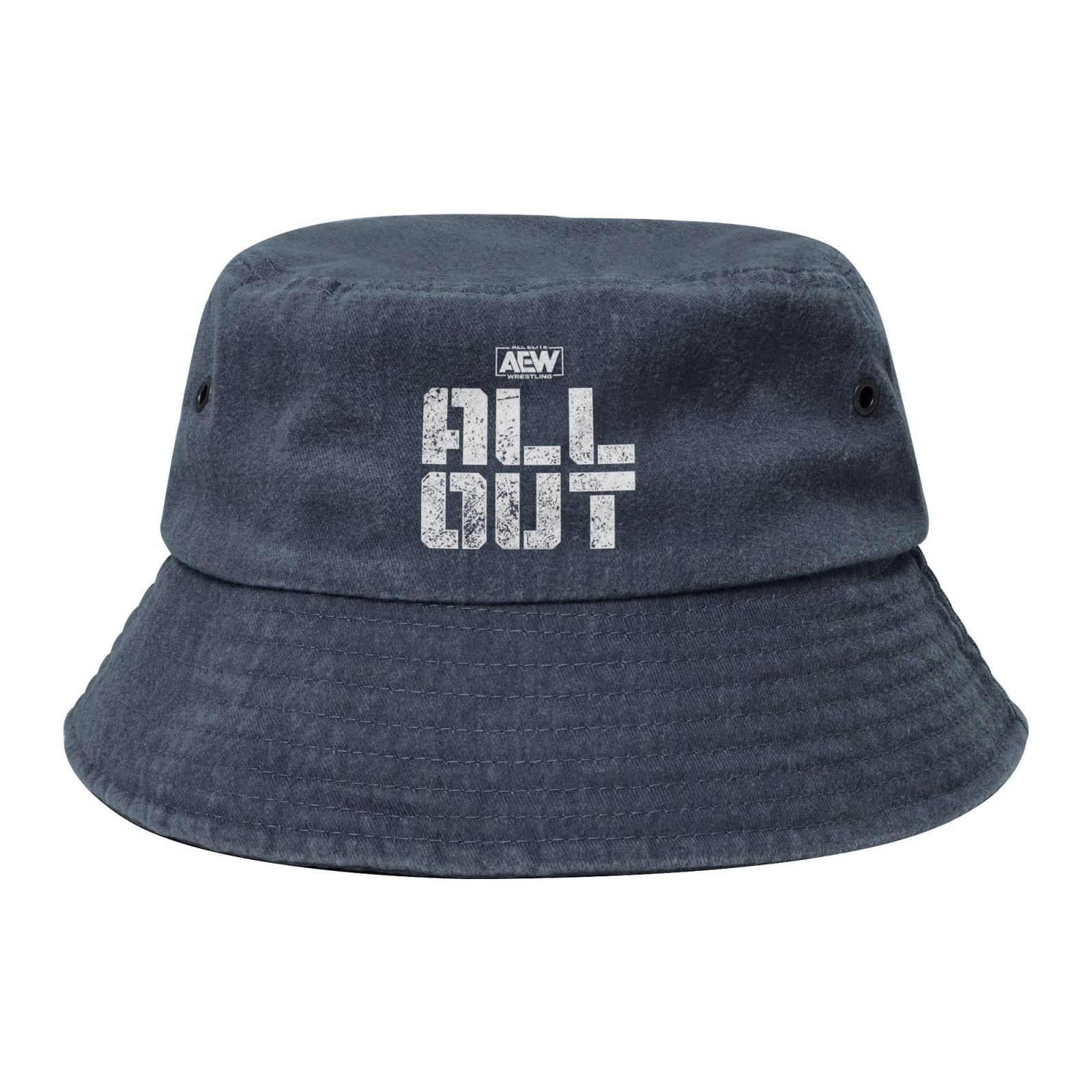 Aew All Out Washed Denim Sun Hats for Men Women Bucket Hat Wide Brim UV ...