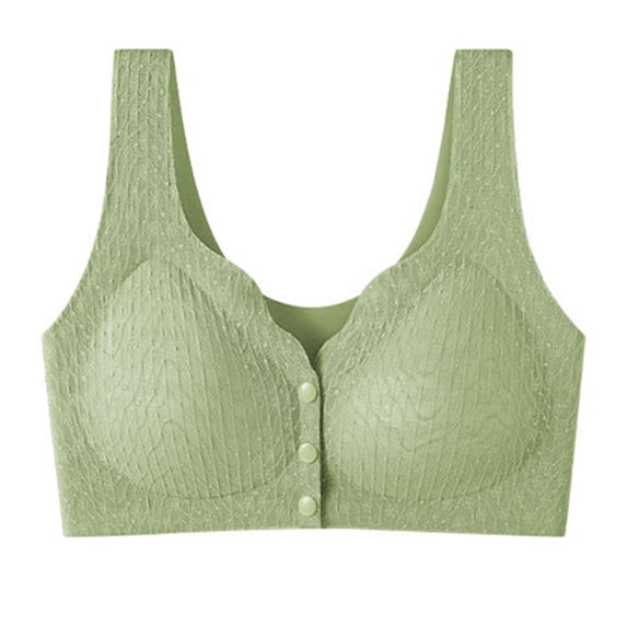 Aezemi Front Closure Ribbed Bras for Women, No Underwire Senior ...