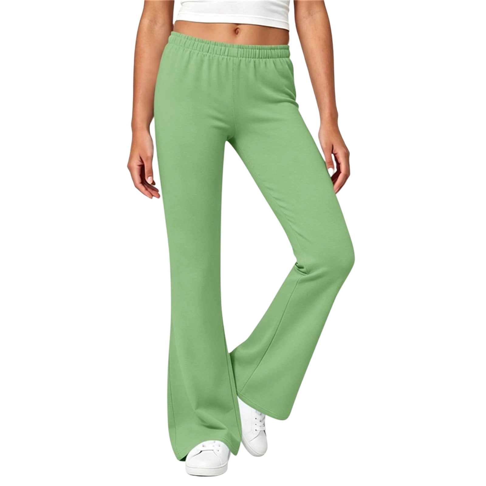 Aezemi Girl's Flare Pants Stretch High Waisted Sweat Long Pants Bootcut ...