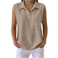 Aezemi Women Collared Sleeveless Tank Tops with Pocket, Button Front ...