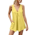 Aezemi Women Pleated Tunic Tank Tops, V Neck Flowy Summer Tank Tops for ...
