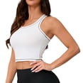 Aezemi Women Slim Fit Crop Tanks, Crop Ribbed Racerback Breathable ...