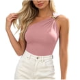 Aezemi Women's One Shoulder Tank Tops, Sleeveless Asymmetrical Fashion ...