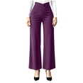 Aezemi Women's Straight Leg Work Pants, Button Stretchy Dress Business ...