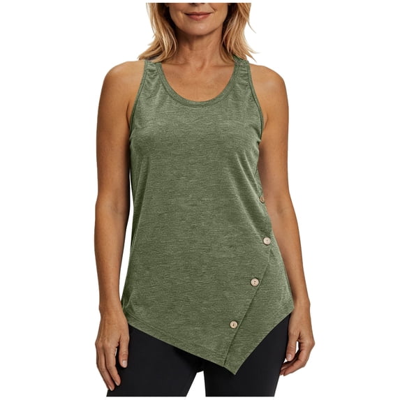 Aezemi Womens Sleeveless Sports Tank Tops, Summer Soft Button ...