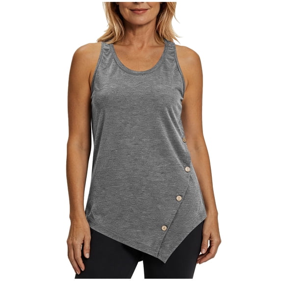 Aezemi Womens Sleeveless Sports Tank Tops, Summer Soft Button ...