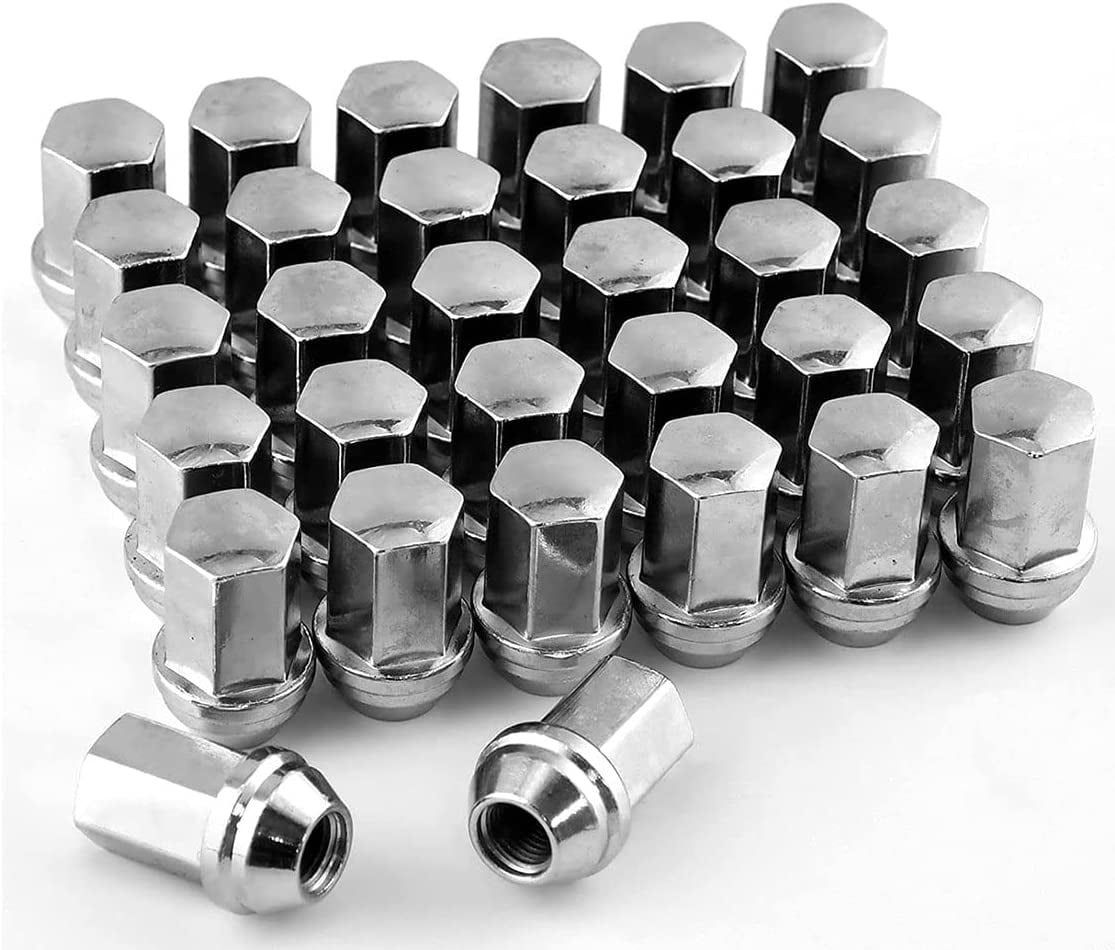 Afa Motors 32PCS 14mmx1.5 Wheel Lug Nuts,Polished Stainless M14x1.5 Lug ...