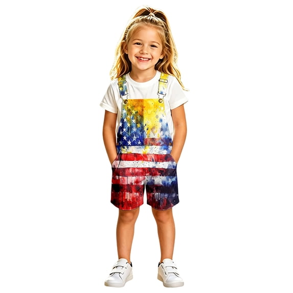 Afdoent 4Th Of July Kids Overalls Plus Size Jumpsuit For Kids With ...