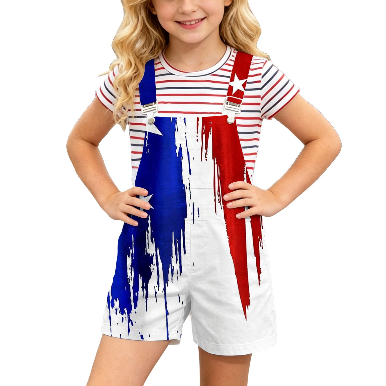 Afdoent 4Th Of July Kids Overalls Independence Day Print Patriotic ...