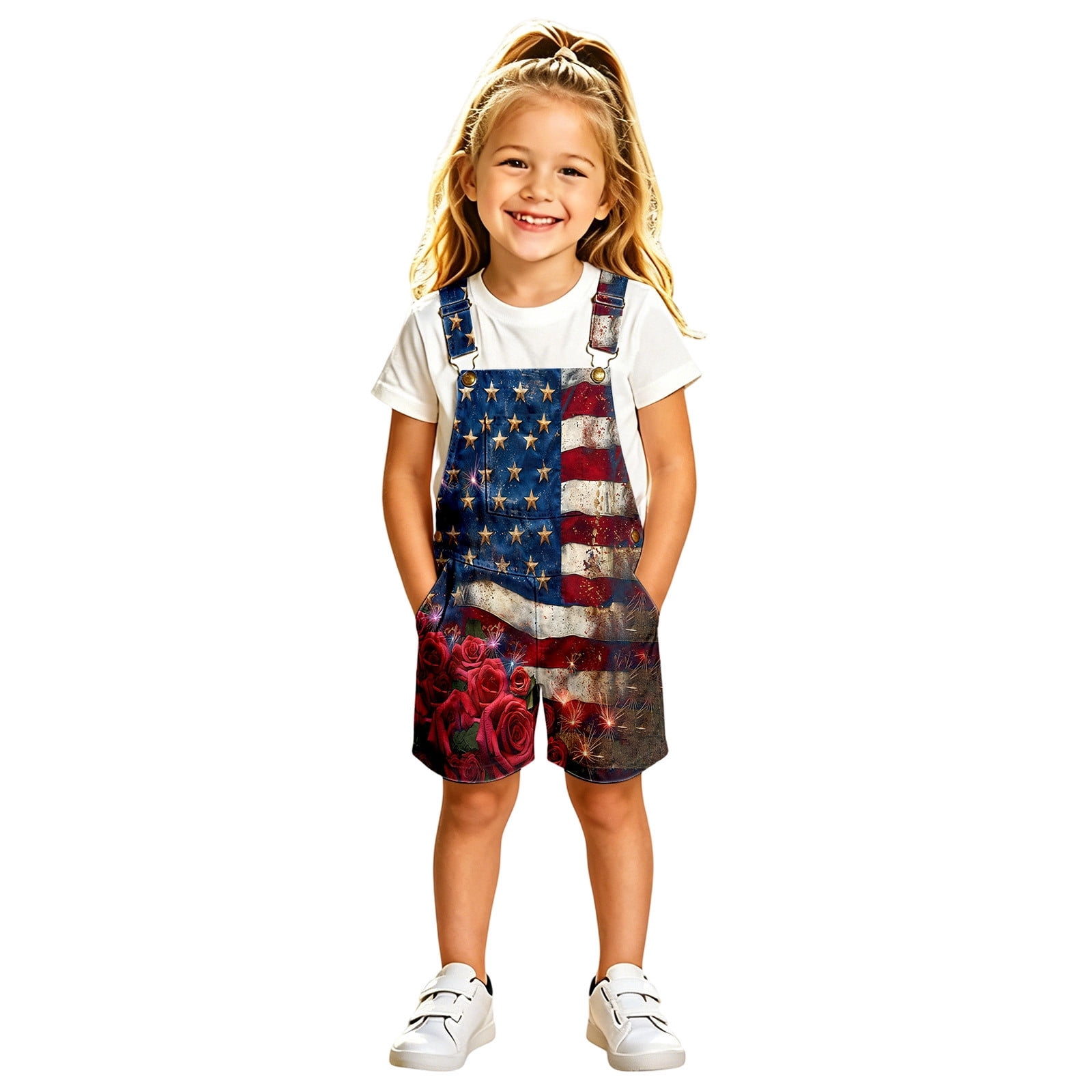 Afdoent 4Th Of July Kids Overalls Unisex Independence Day Print Strap ...