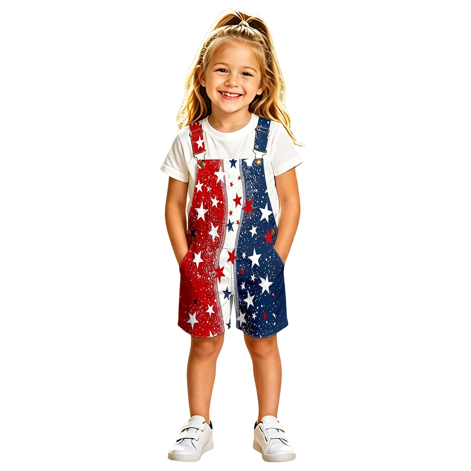 Afdoent 4Th Of July Kids Overalls Usa Independence Day Printed Straps ...